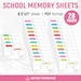 School Memory Sheets, School Memory Box, School Memory Questionnaire ...