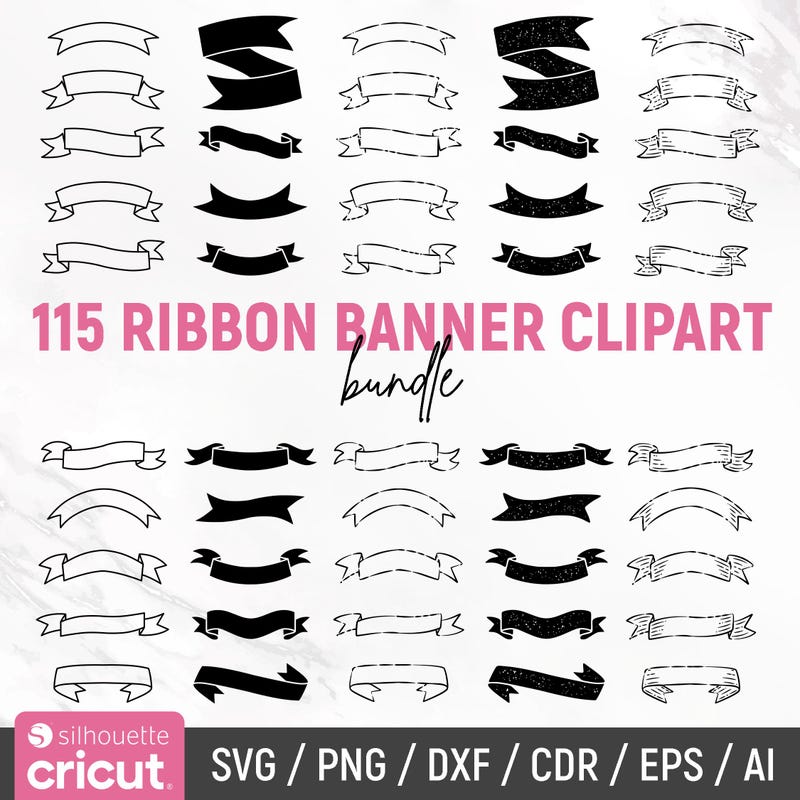 Ribbon Banner Svg - Etsy