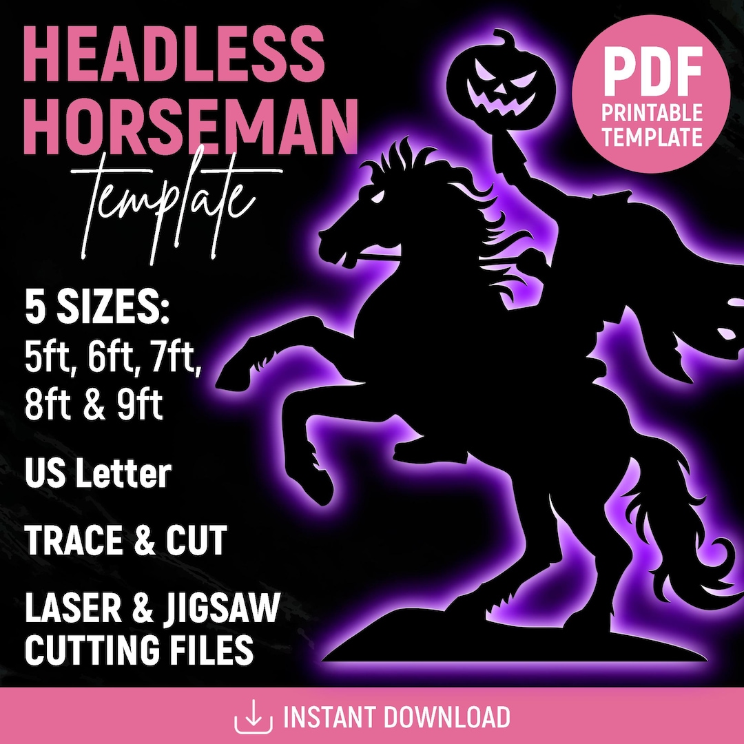 Headless Horseman Template, Halloween Scene Lawn Decor, Outdoor ...