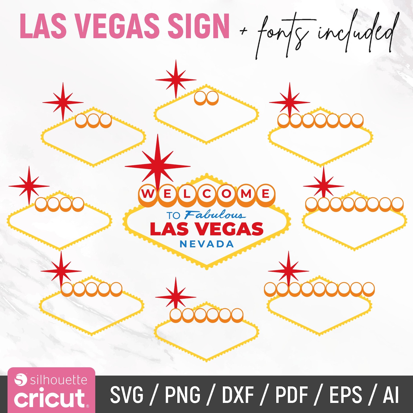 Editable Canva Las Vegas Birthday Sign, Las Vegas Sign Svg, Las Begas ...