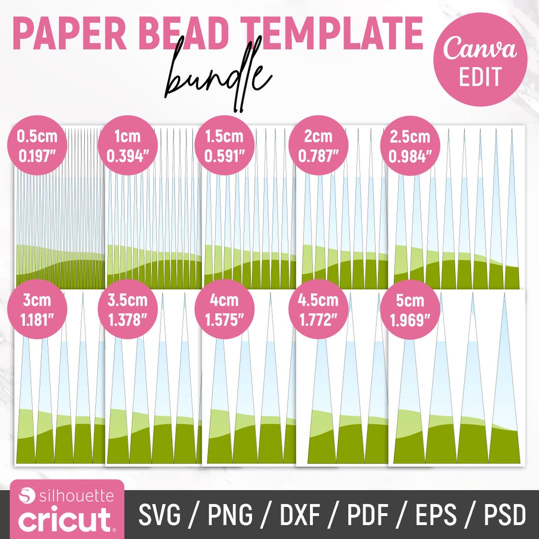 Paper Bead Template, Paper Bead Strips Template, Paper Beading Blank ...
