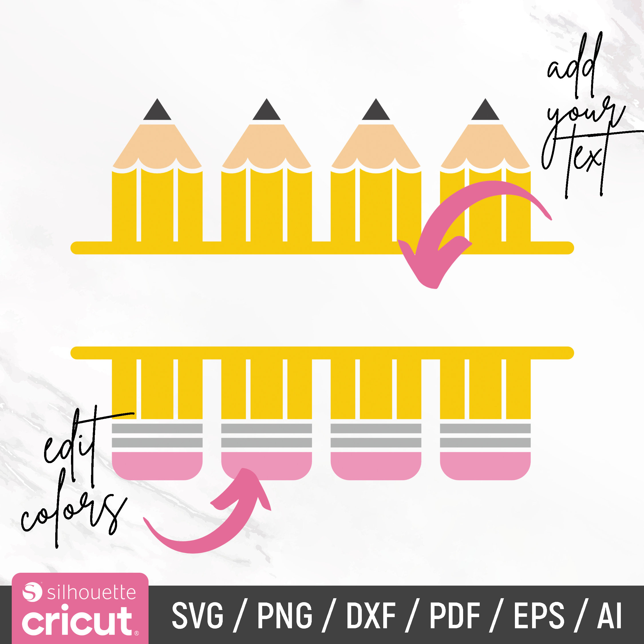 Pencil Svg BUNDLE, Pencil Svg, School Svg, Pencil Name Svg, School ...