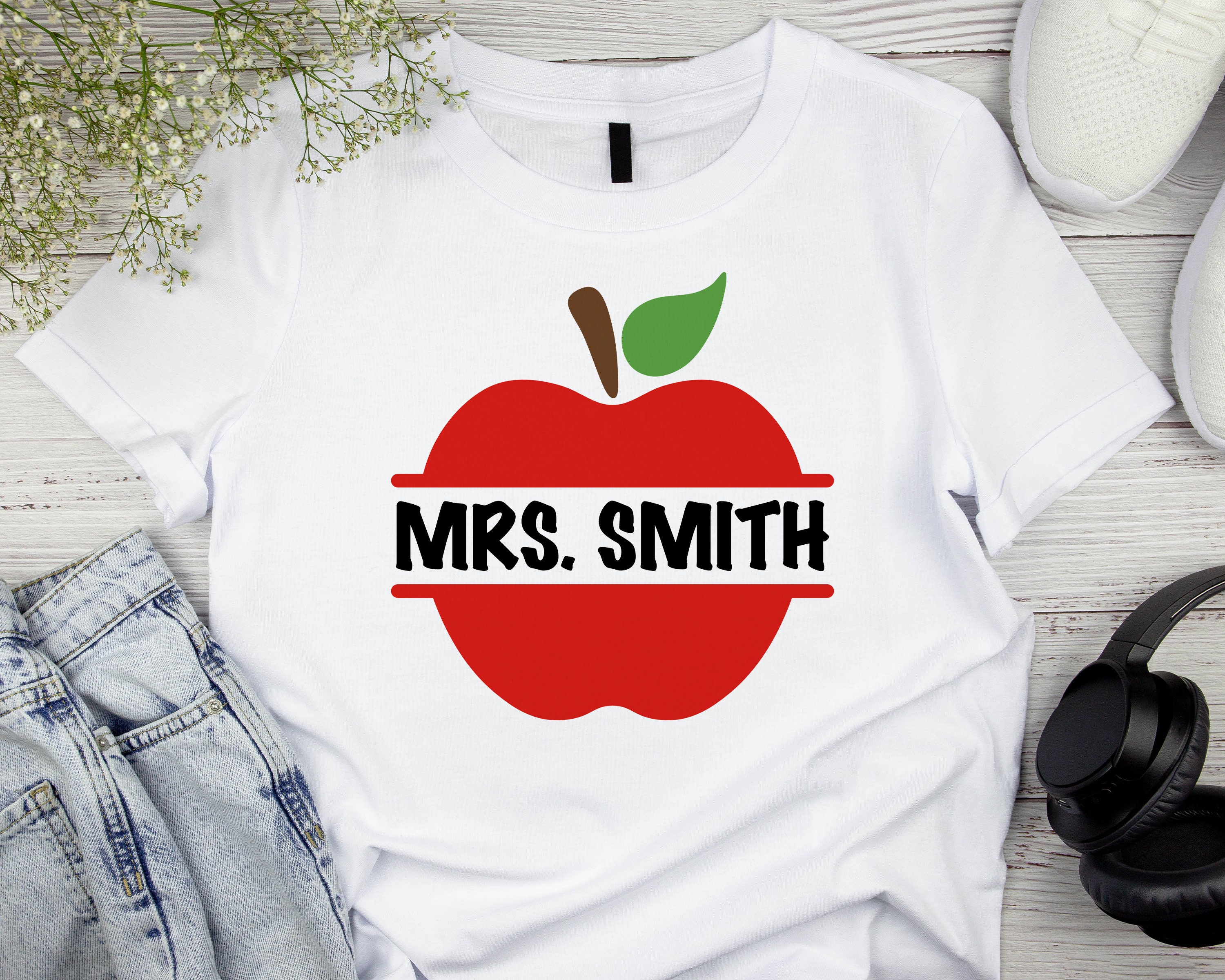 Apple Svg, Apple Monogram Svg, Split Monogram Svg, Teacher Monogram Svg ...