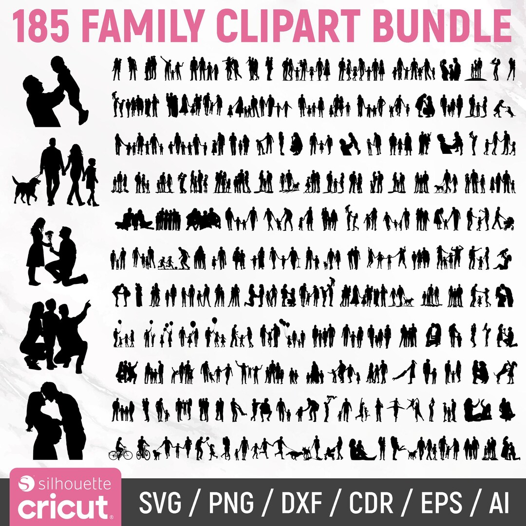 Family SVG Bundle, Family Clipart, Family Silhouette, Fathers Day Svg ...
