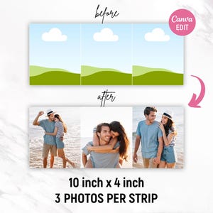 Editable Photo Collage Strips Template, Photo Collage Edible Cake Wrap ...