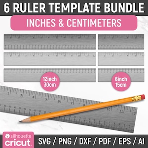Laser Cut Ruler Bundle, Inches and Centimeters, Horizontal Ruler ...