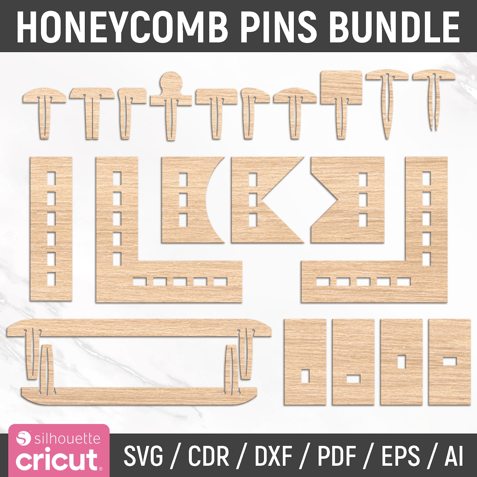 Honeycomb Pins Bundle, Honeycomb Bed Pins Svg, Honeycomb Pins Svg ...