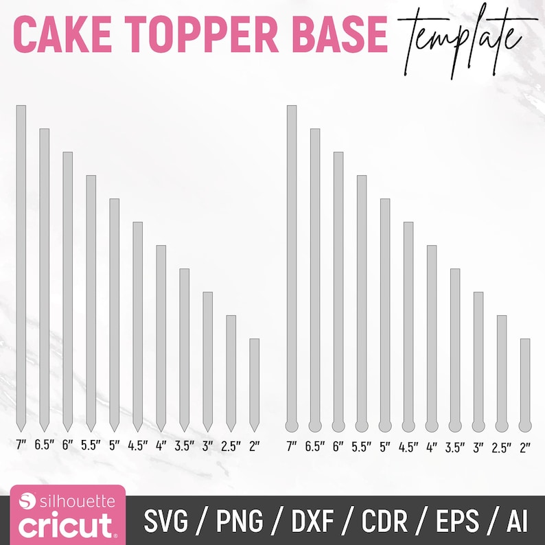 Cake Topper Base Template, Stir Stick Base Template, Food Pick Base ...