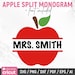 Apple Svg, Apple Monogram Svg, Split Monogram Svg, Teacher Monogram Svg ...