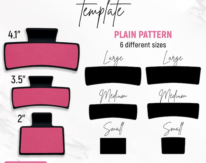 Paisley Hair Clips SVG, Claw Clip, for Laser Cutters, Small and Large ...