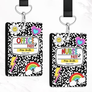 Classroom Hall Passes, Bathroom Pass, Nurse Pass, Composition Notebook ...