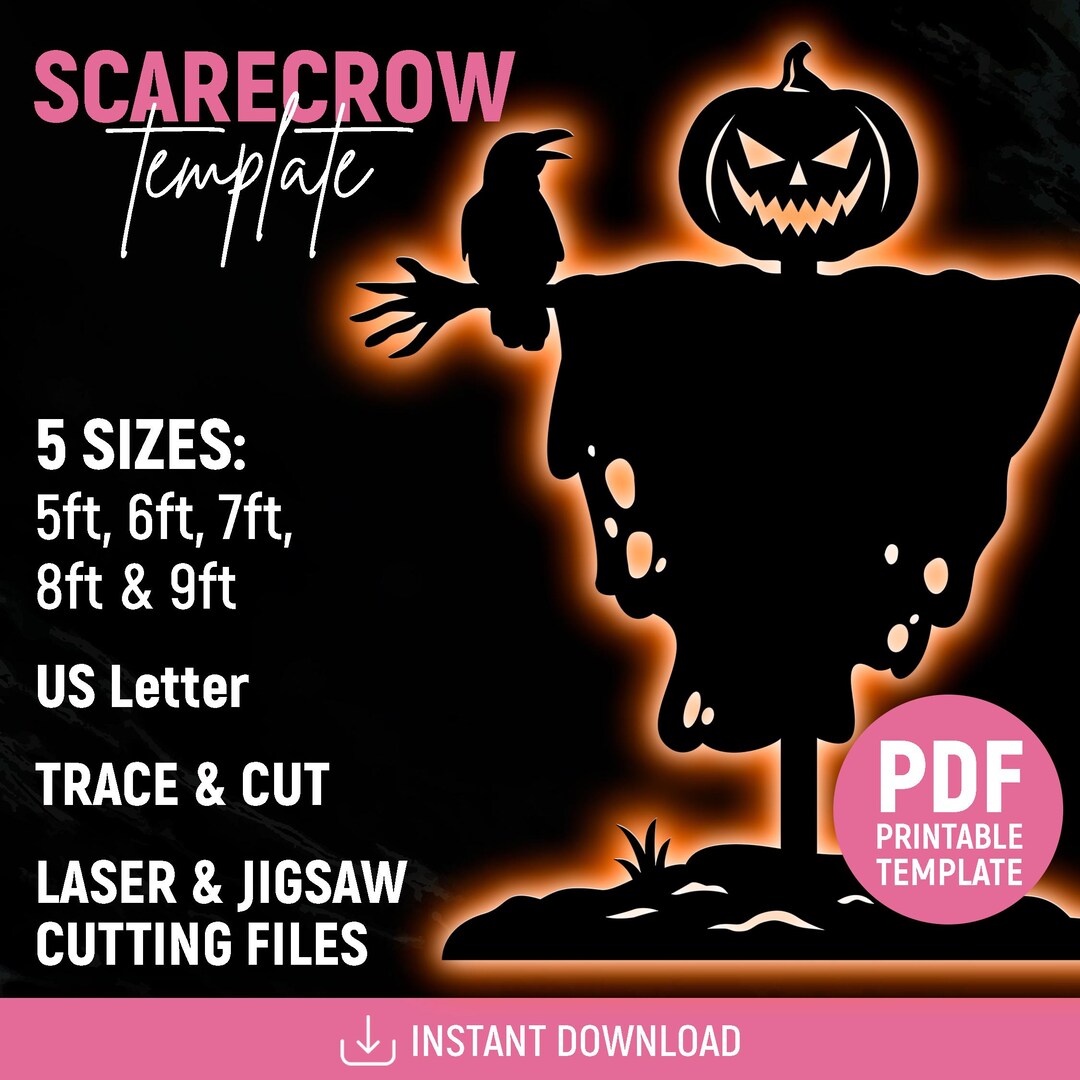 Scarecrow Template, Halloween Scene Lawn Decor, Outdoor Silhouette ...