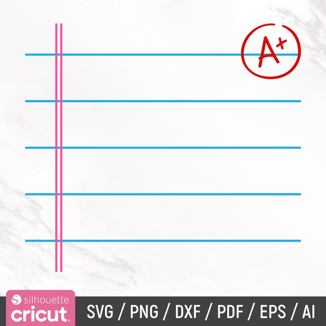 Lined Paper Svg, Notebook Paper, Personalized Teacher Name, Line ...