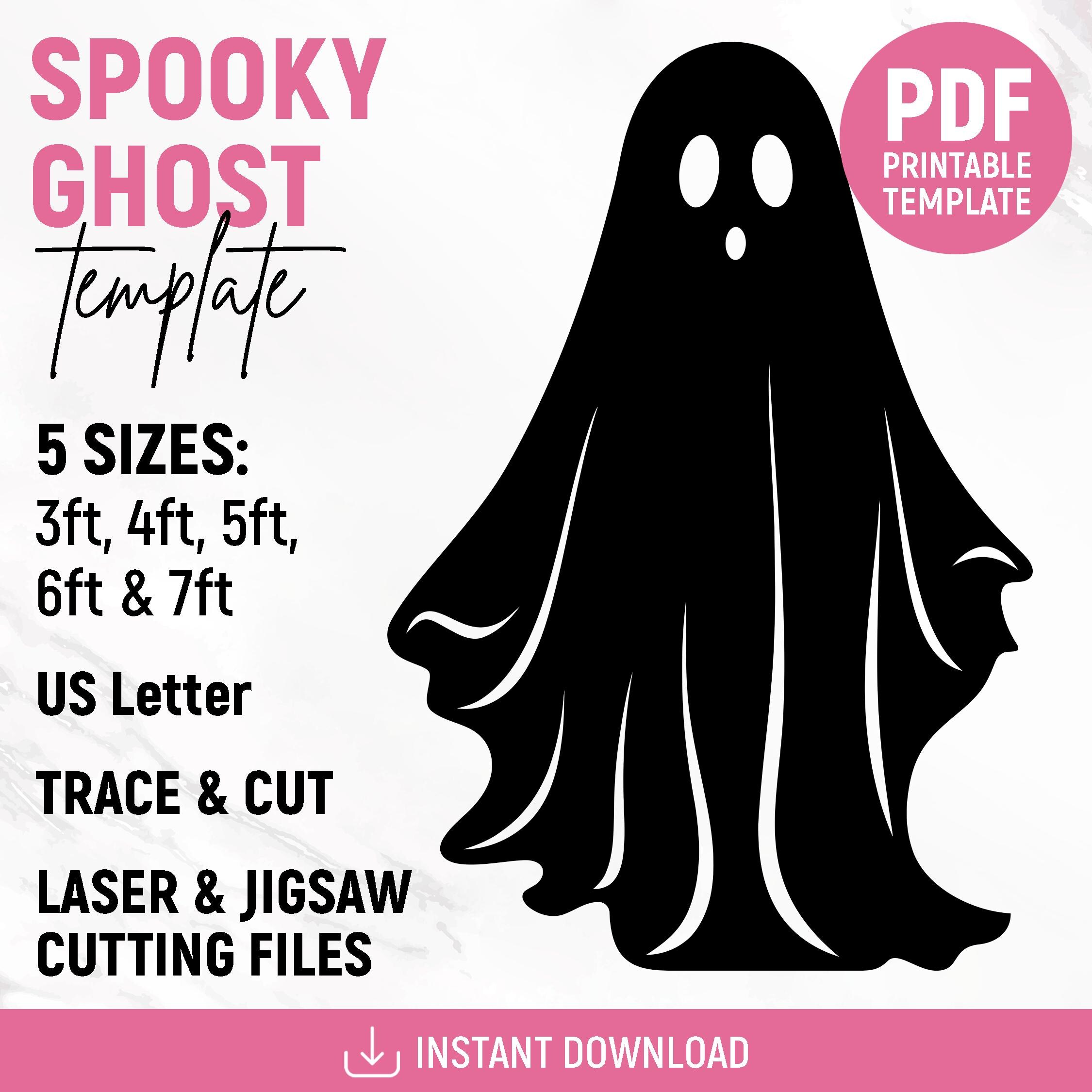 Spooky Ghost Template, Halloween Scene Lawn Decor, Outdoor Silhouette ...