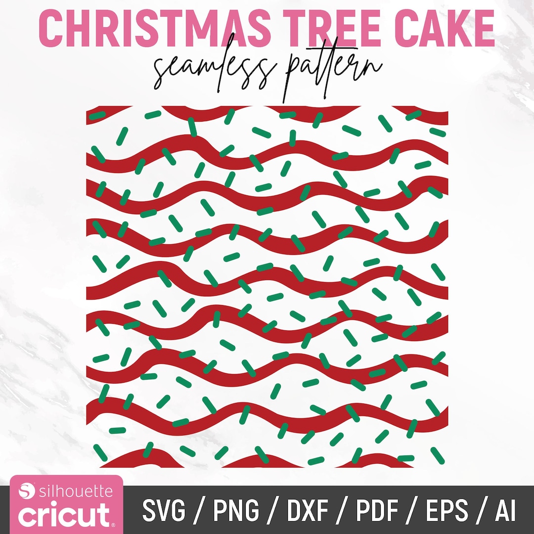 Christmas Tree Cake Pattern Svg, Seamless Pattern, Christmas Seamless ...