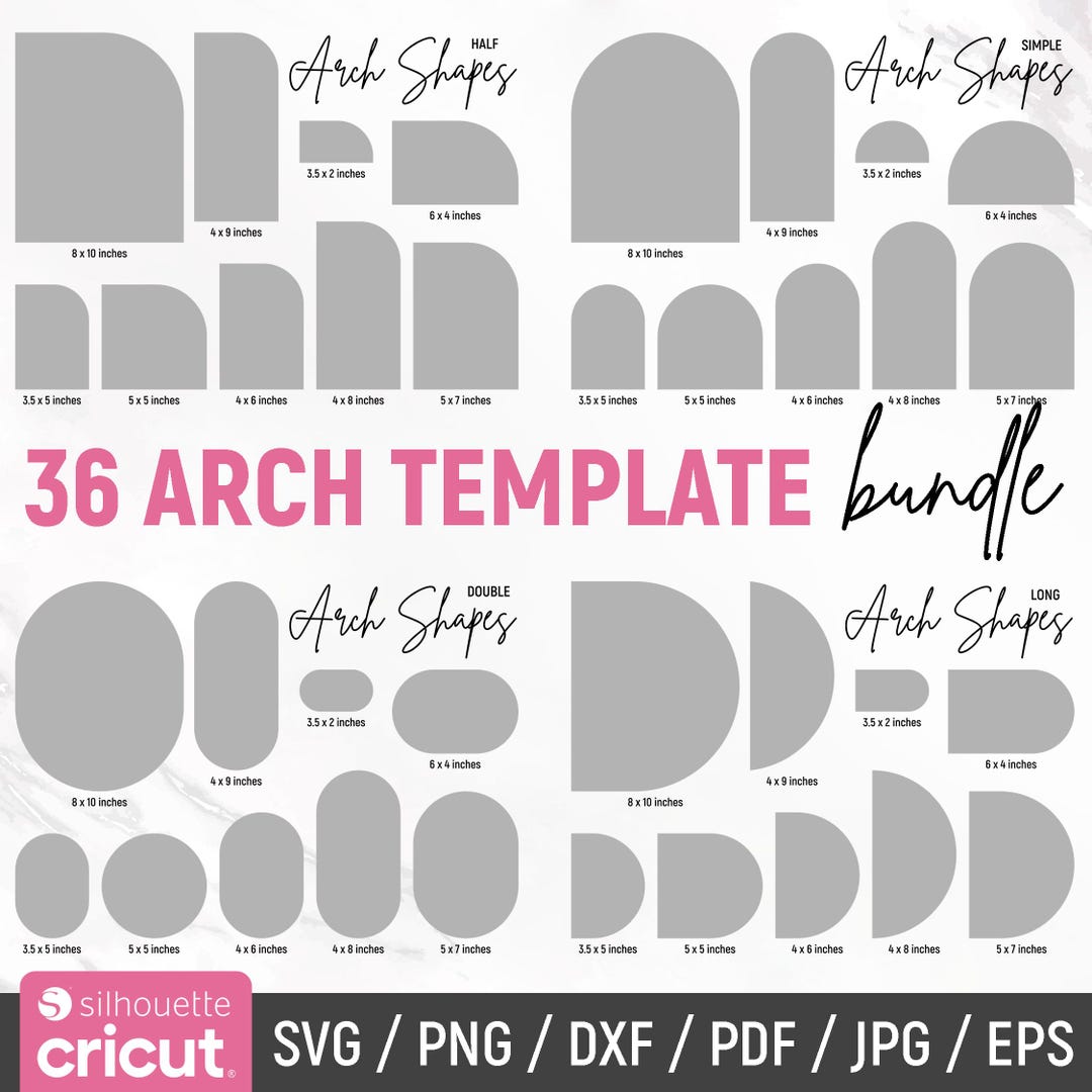 Arch Svg Bundle, Arch Wedding Invitation Template, Boho Chiara Arch Svg ...