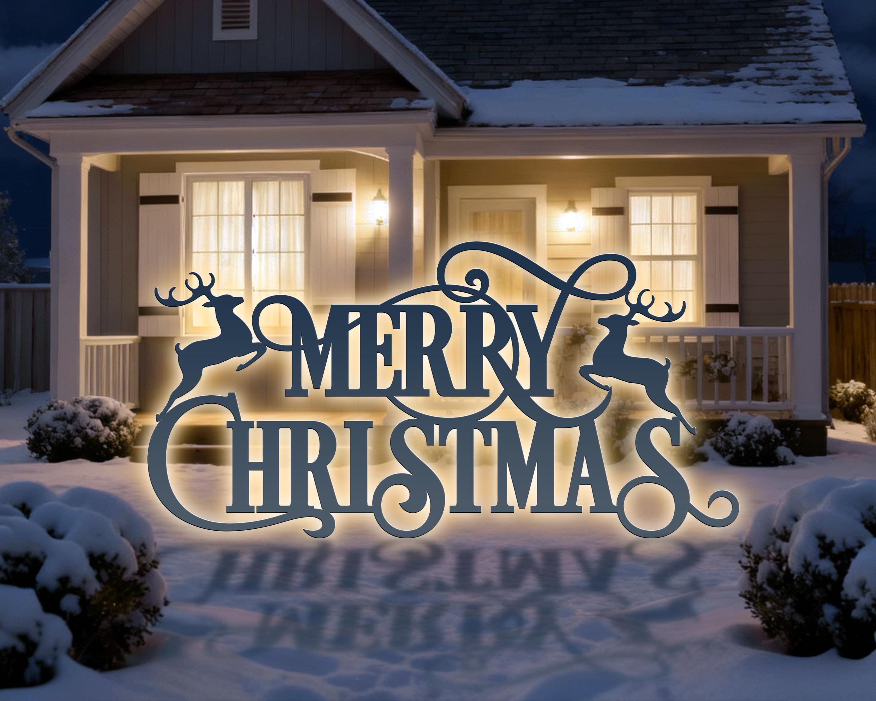 Merry Christmas Sign Template, Christmas Lawn Decorations, Outdoor ...