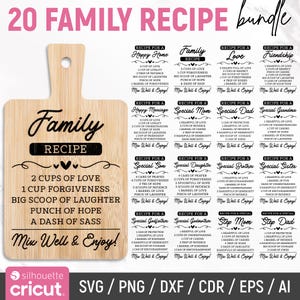 Family Recipe Svg Bundle, Kitchen Svg, Funny Kitchen Svg, Cutting Board ...