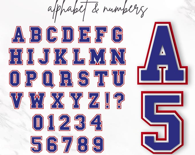 Layered Varsity Font Svg, Layered Sports Svg Alphabet, Varsity Letters ...