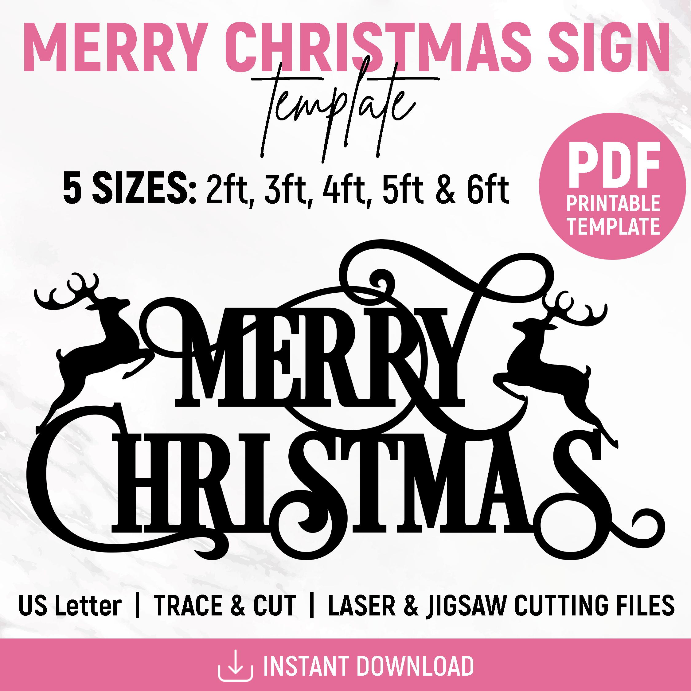 Merry Christmas Sign Template, Christmas Lawn Decorations, Outdoor ...