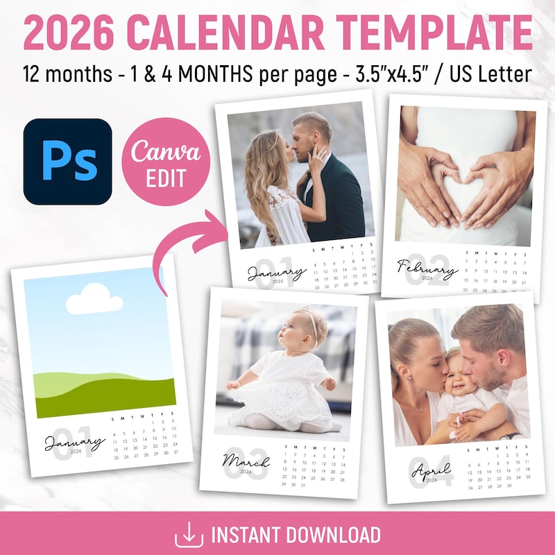 Mini Photo Calendar 2026 - Etsy