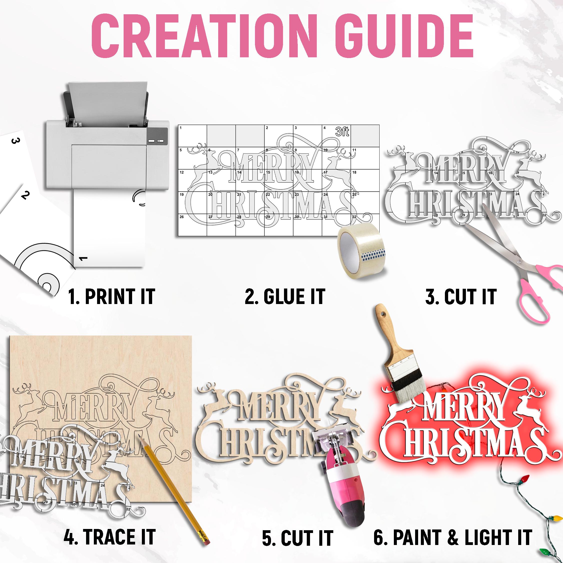 Merry Christmas Sign Template, Christmas Lawn Decorations, Outdoor ...
