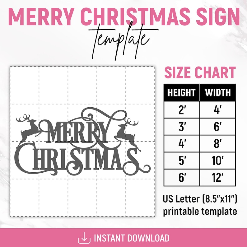 Merry Christmas Sign Template, Christmas Lawn Decorations, Outdoor ...