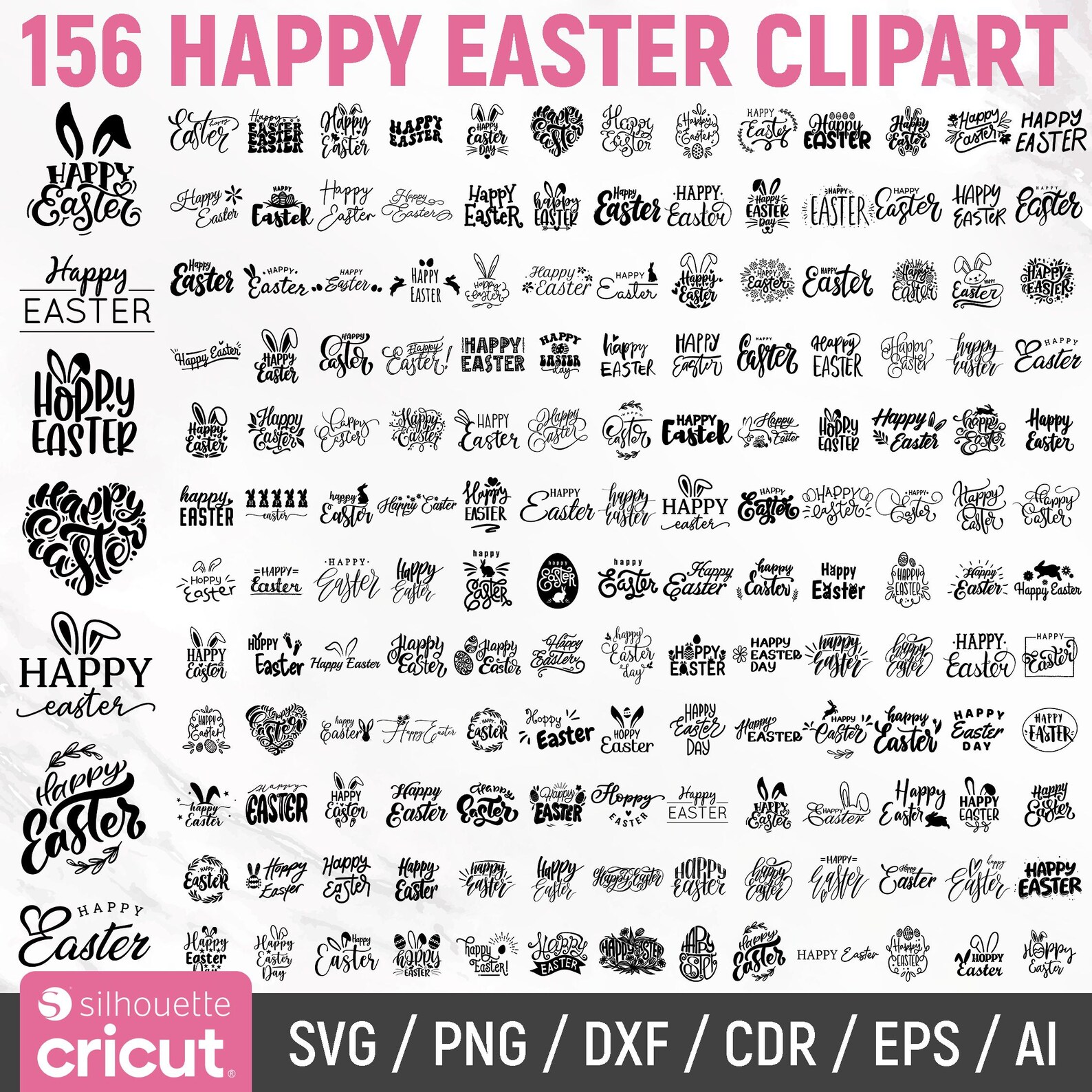 Happy Easter Svg Bundle, Easter Svg, Hoppy Easter Svg, Easter Sign ...