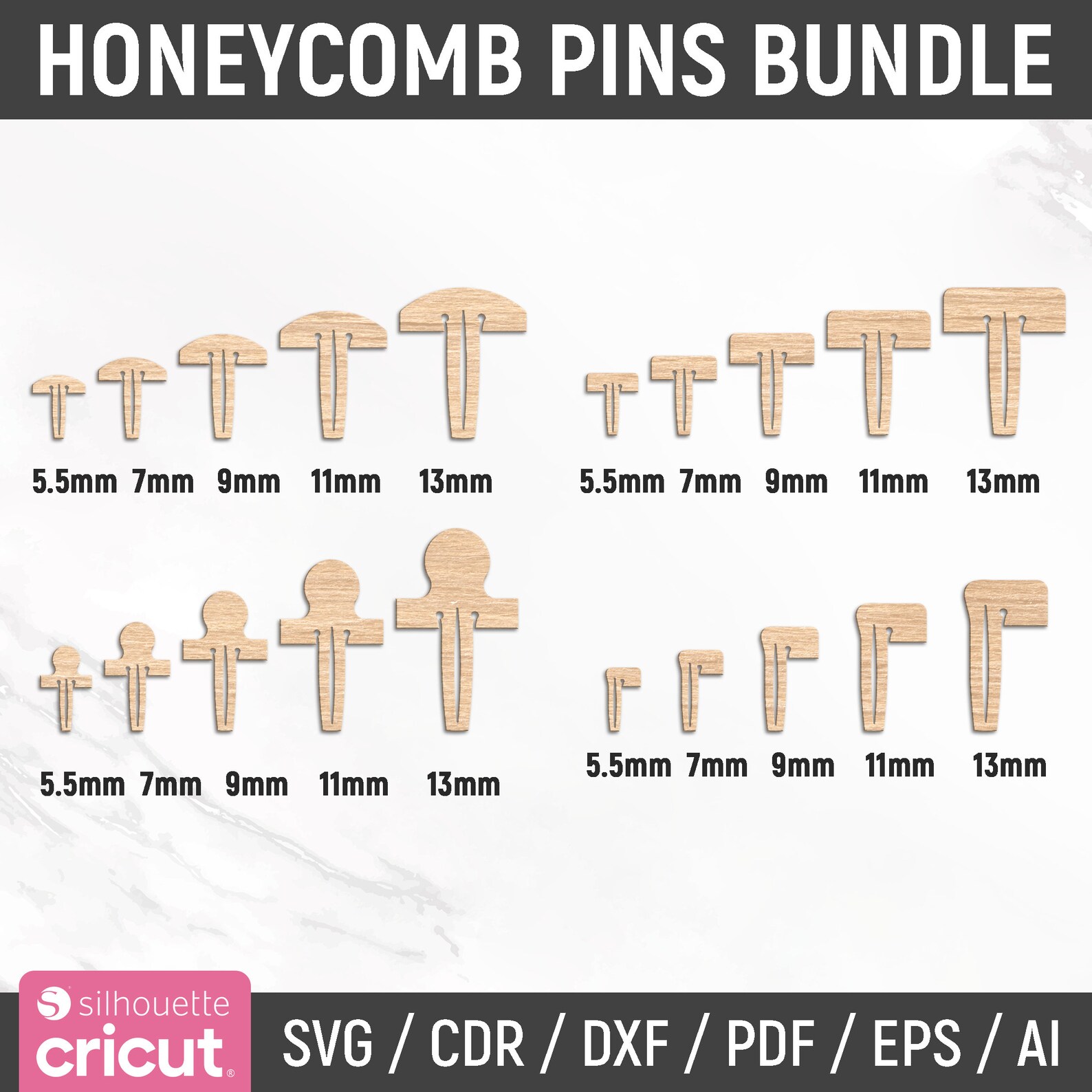Honeycomb Pins Bundle, Honeycomb Bed Pins Svg, Honeycomb Pins Svg ...