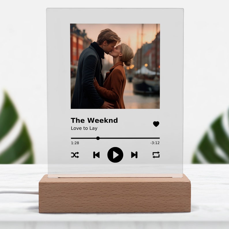 Music Player Plaque Frame Template, Personalized Photo Song Plaque ...