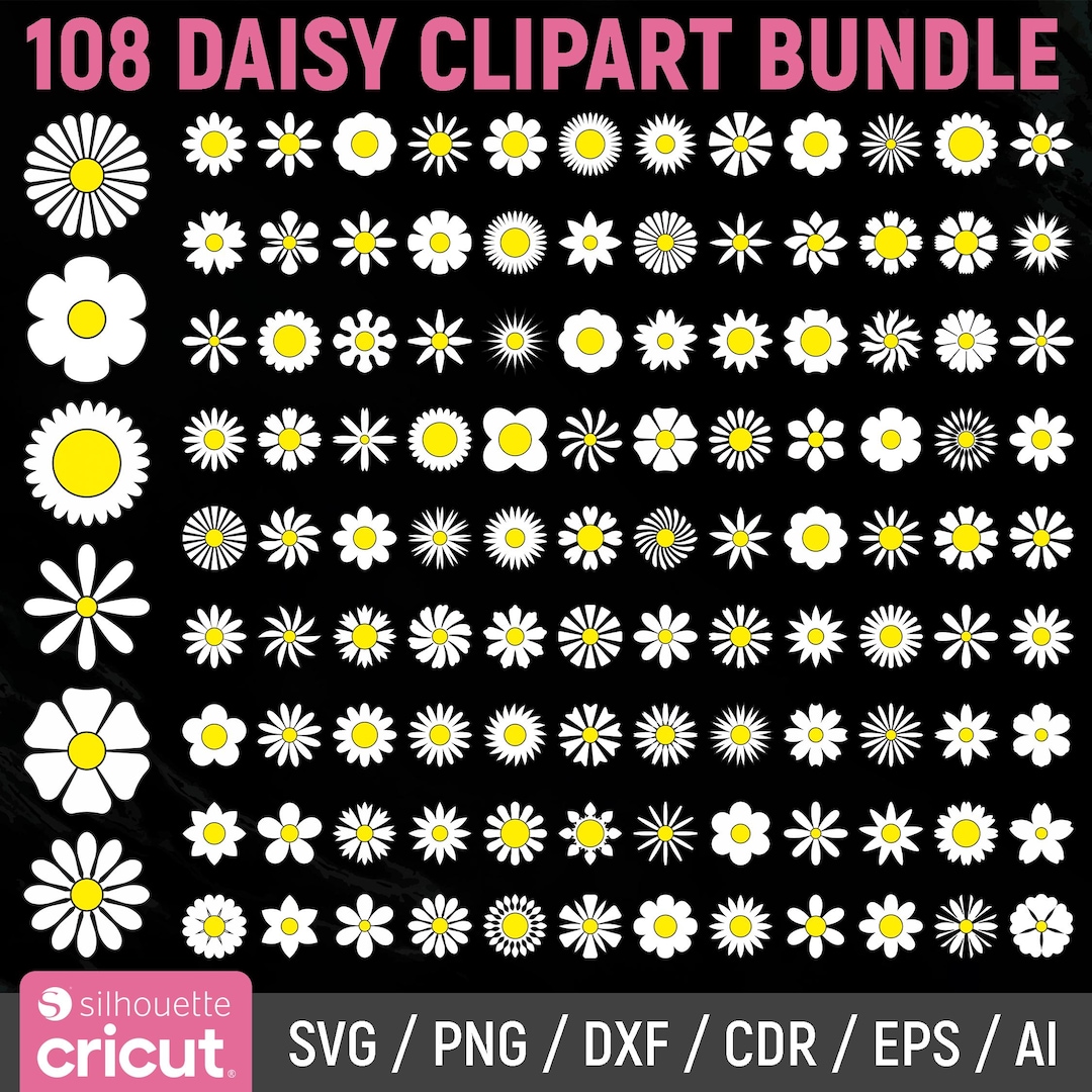 Daisy Svg Bundle, Daisy Flower Svg, Daisy Clipart, Daisies Svg, Flowers ...