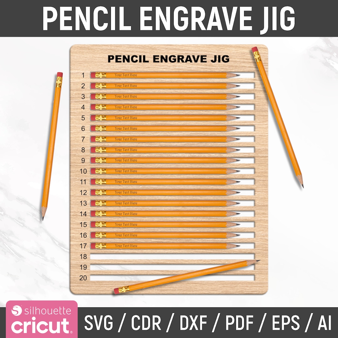 Pencil Jig Svg, Pencil Jig Engrave Template, Laser Ready Pencil Jig ...