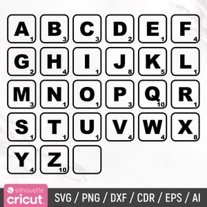 Scrabble Tiles Svg, Alphabet Letter Tiles, Scrabble Tiles Cut Files ...