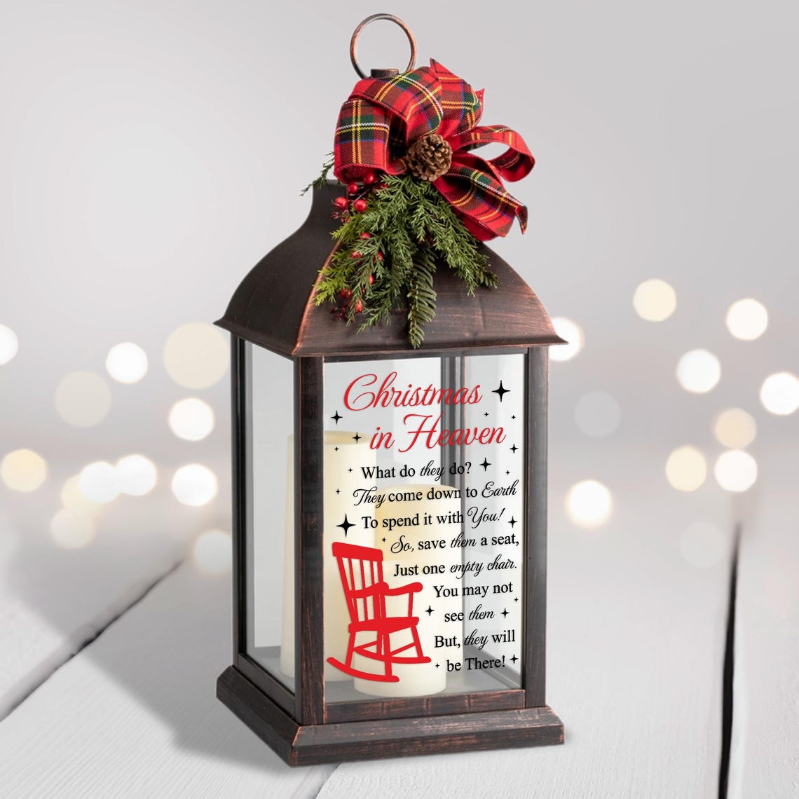 Christmas in Heaven Lantern Svg, Lantern Gift Svg, Memorial Lantern Svg ...