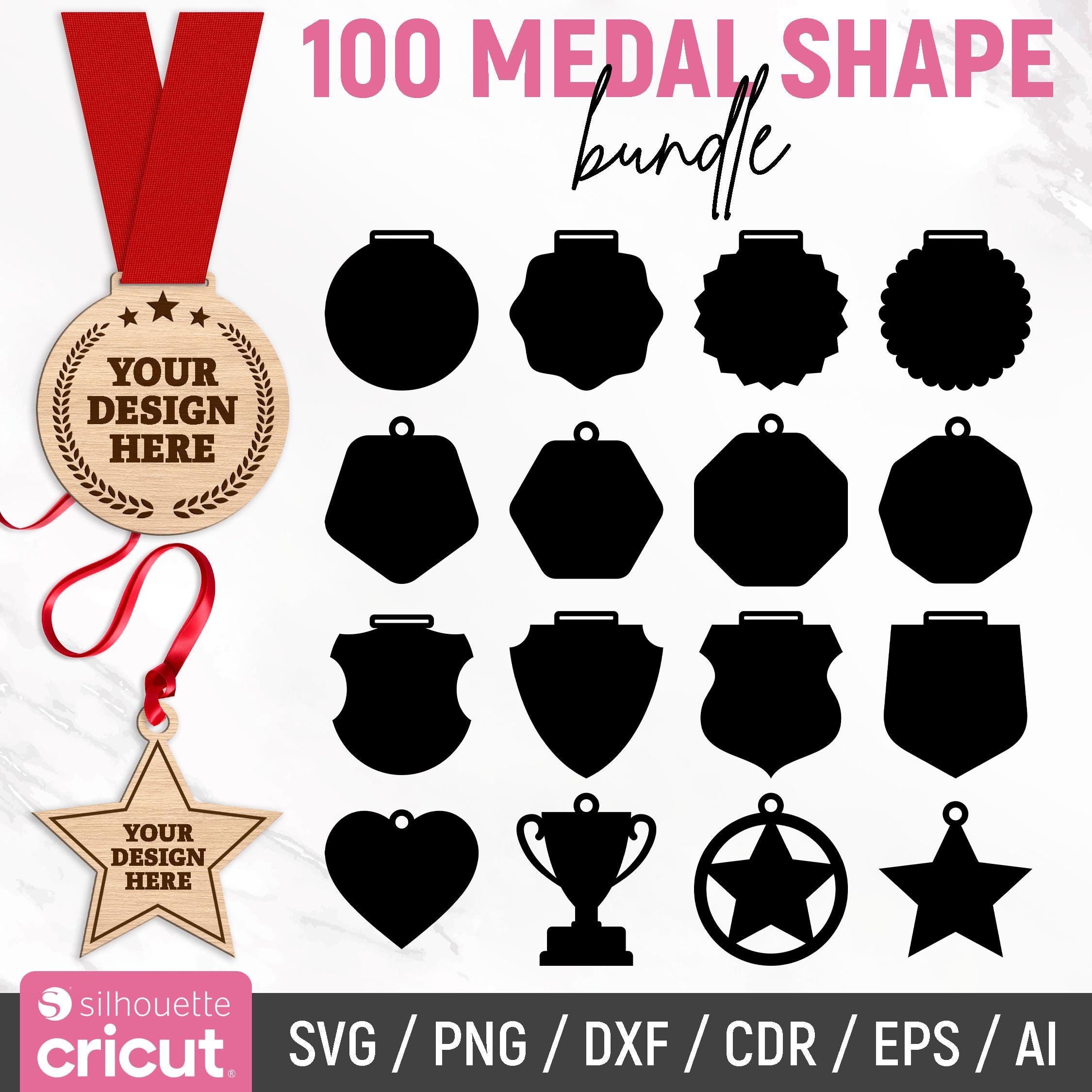 Medal Shape Svg Bundle, Medal Laser Cut File, Wooden Medal Designs ...