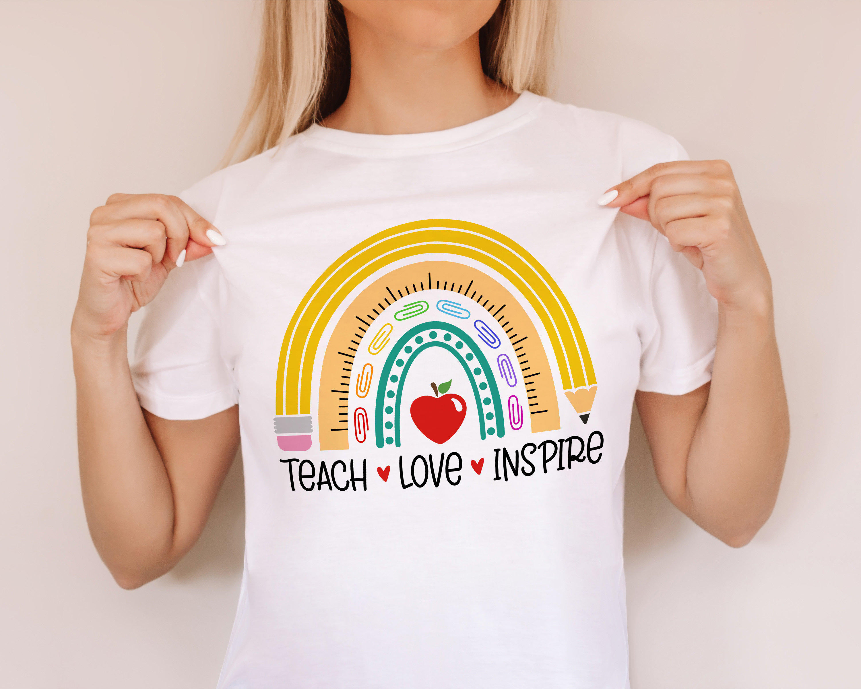 Teach Love Inspire SVG, Teacher Rainbow SVG, Teacher Svg, Back to ...