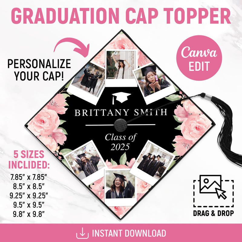 Floral Grad Cap - Etsy
