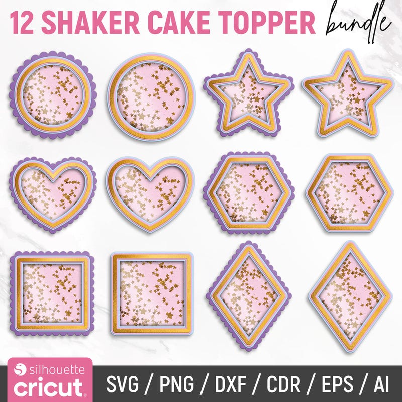 Shaker Cake Topper Svg - Etsy