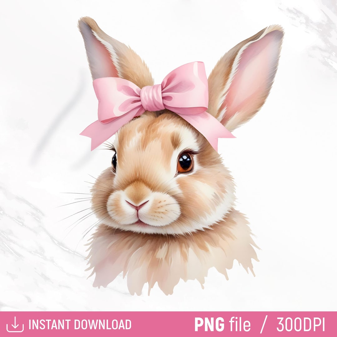 Bunny Easter Coquette Png, Watercolor Bunny Png, Easter Png, Easter ...