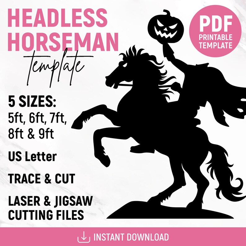Headless Horseman Template, Halloween Scene Lawn Decor, Outdoor ...