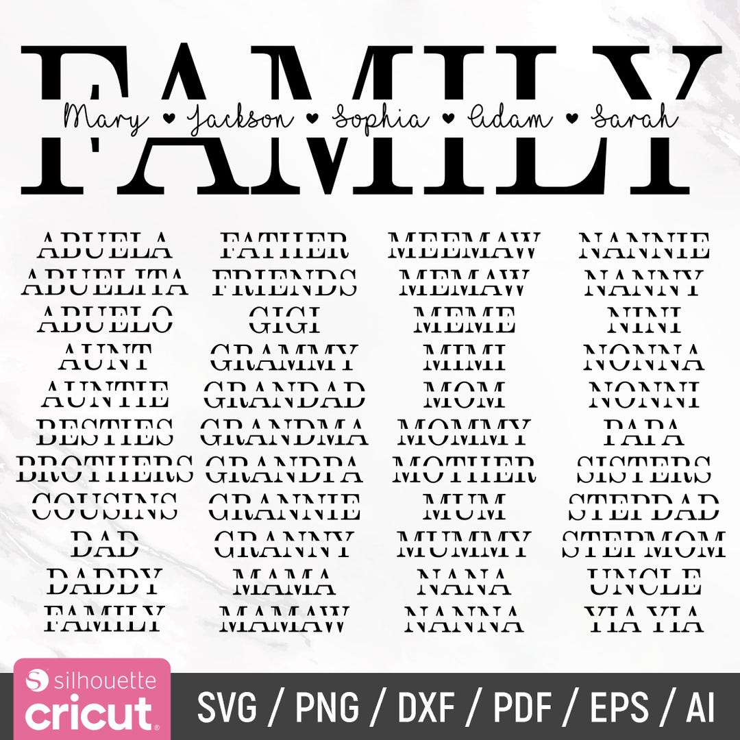 44 Split Name Frame Svg, Bundle, Split Monogram Svg, Personalised ...