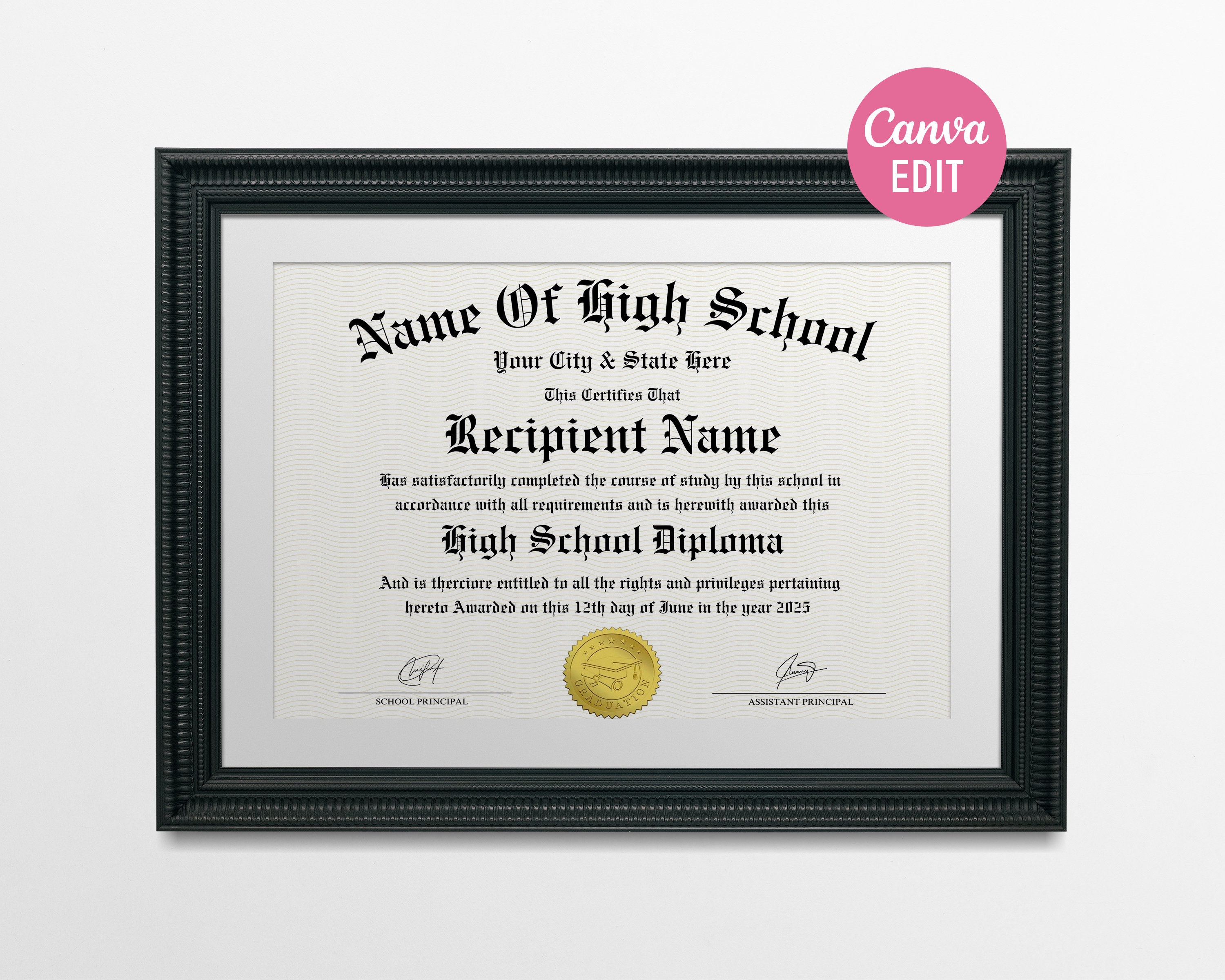 High School Diploma Borders