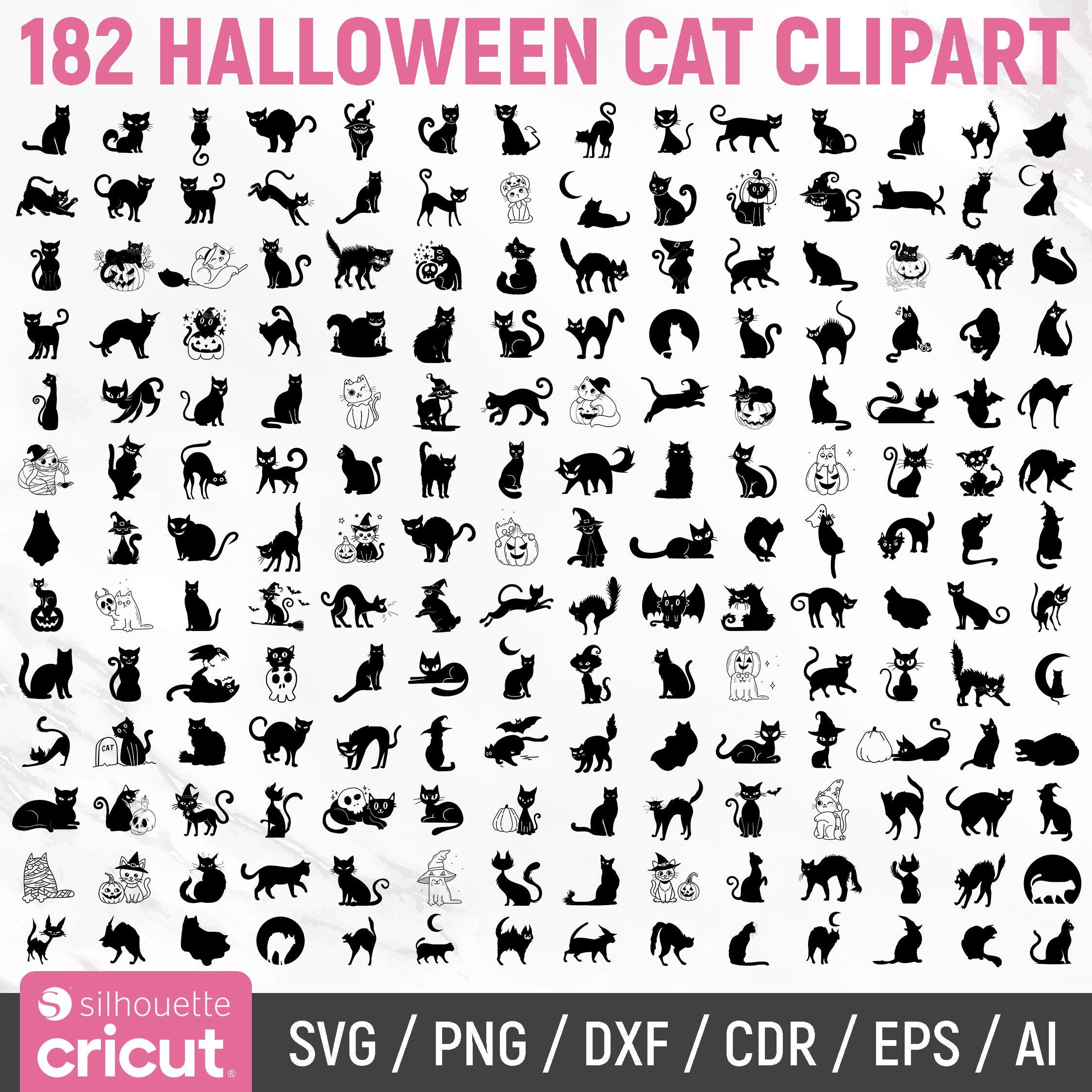 Halloween Cat Svg Bundle, Black Cat Svg, Cat Clipart, Halloween Svg ...