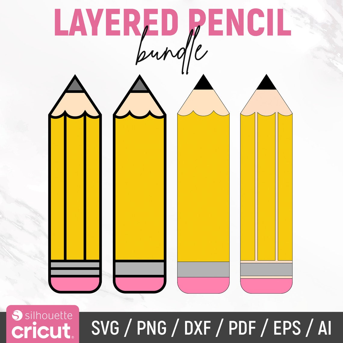 Layered Pencil Svg, Pencil Svg, School Svg, Teacher Gifts Svg, Back to ...
