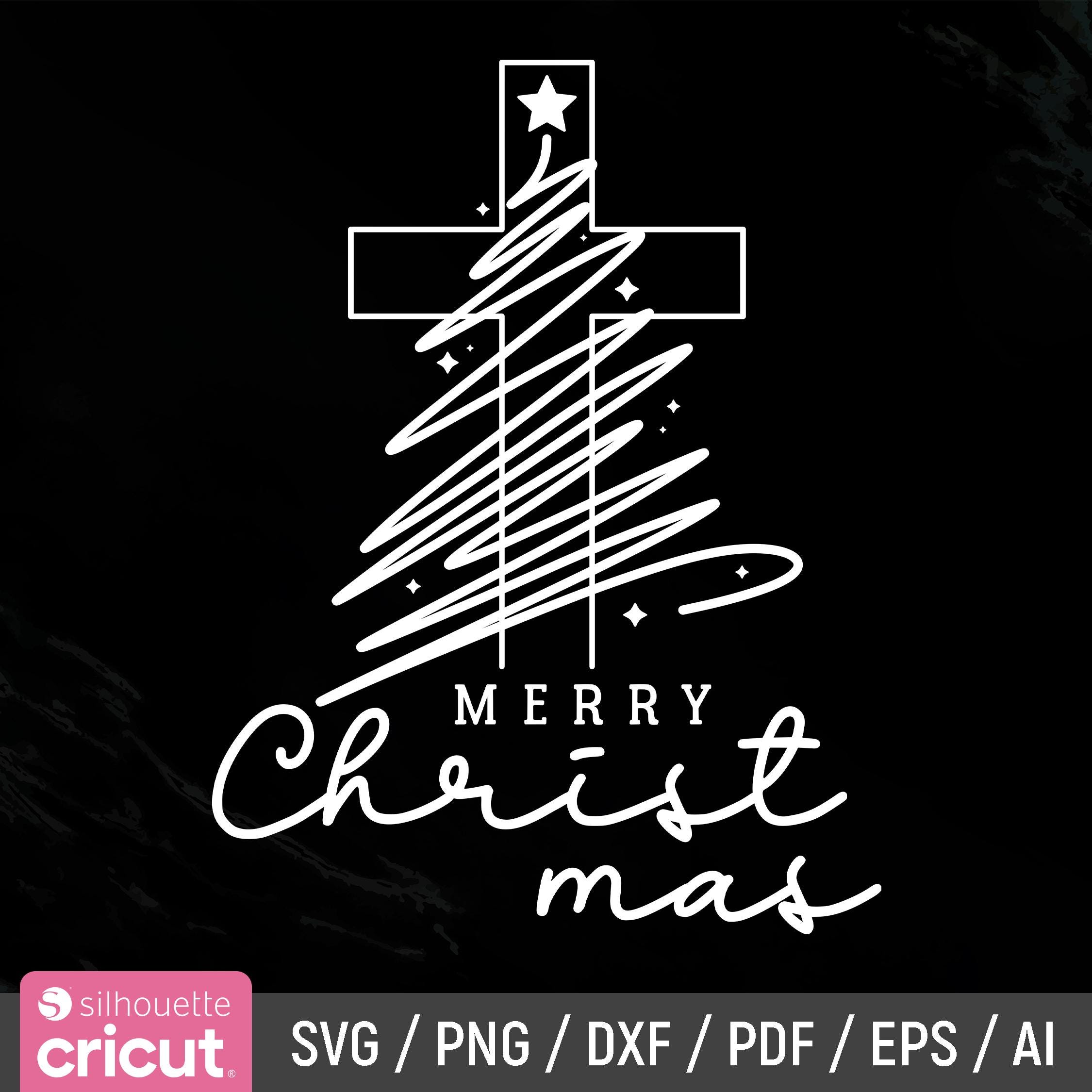 Christmas Tree Svg, Jesus Cross Svg, Christian Christmas Svg, Jesus Svg ...