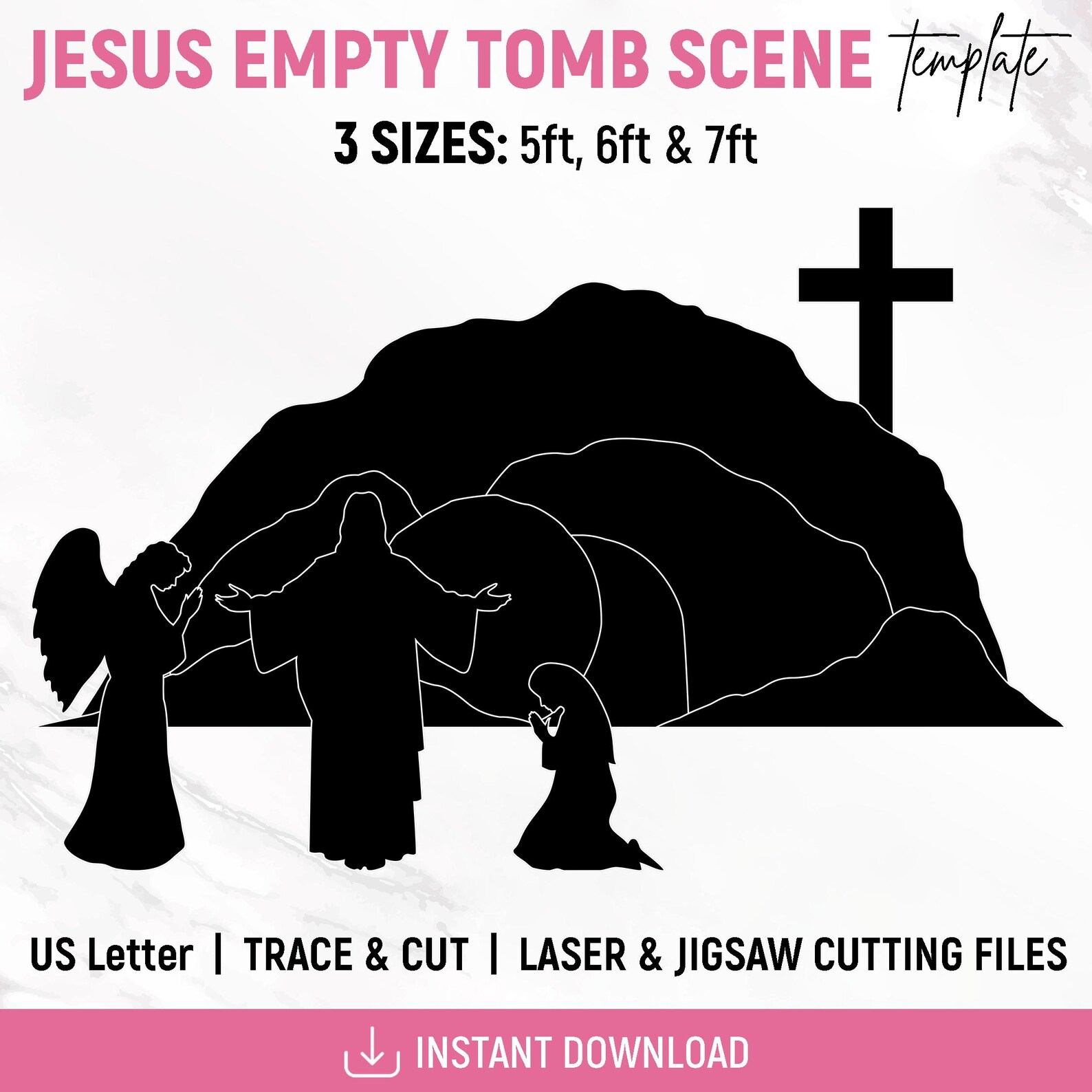 Jesus Empty Tomb Scene Template, Easter Scene Lawn Decor, Outdoor ...
