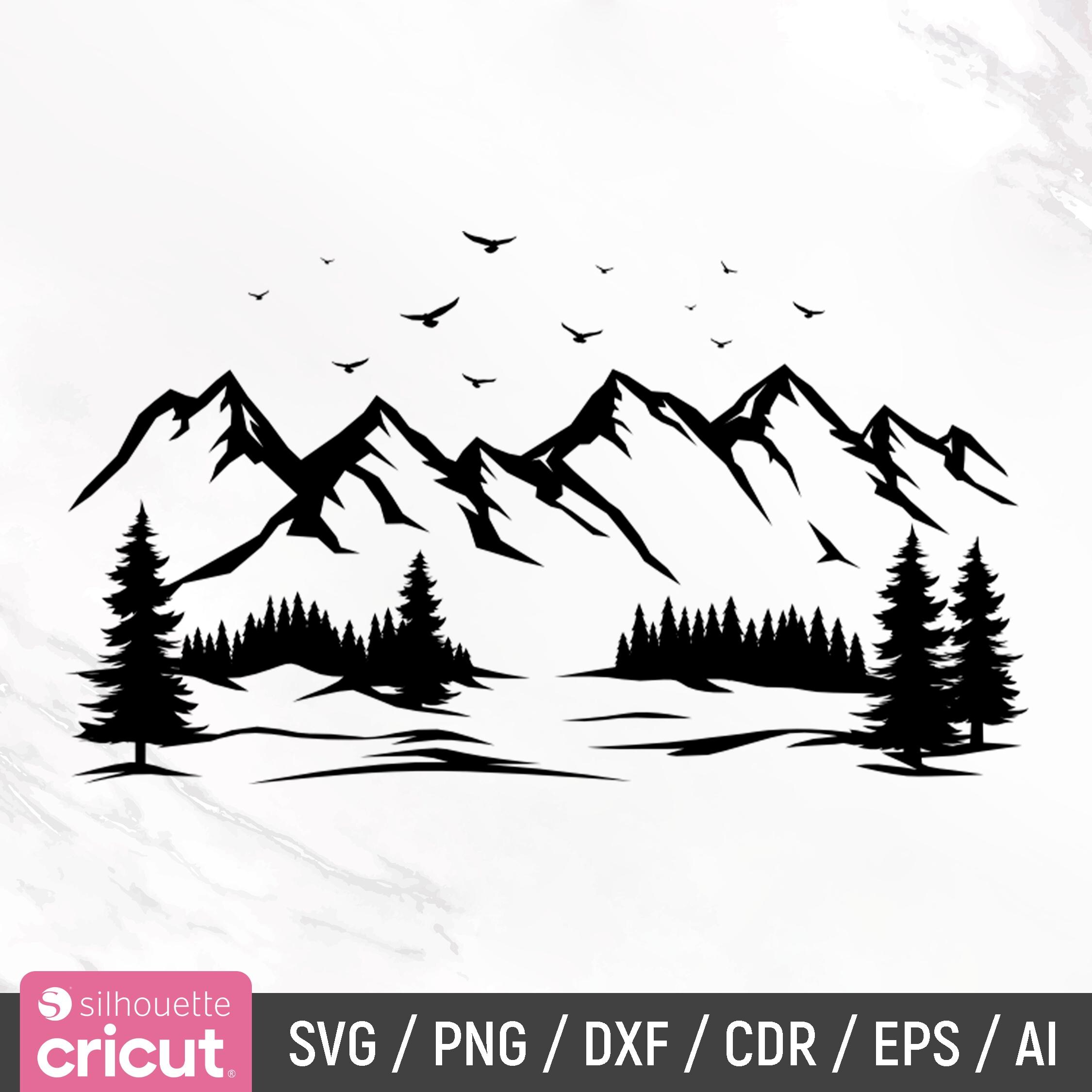 Mountain Svg Bundle, Trees Svg, Forest Svg, Forest Tree Svg, Mountain ...