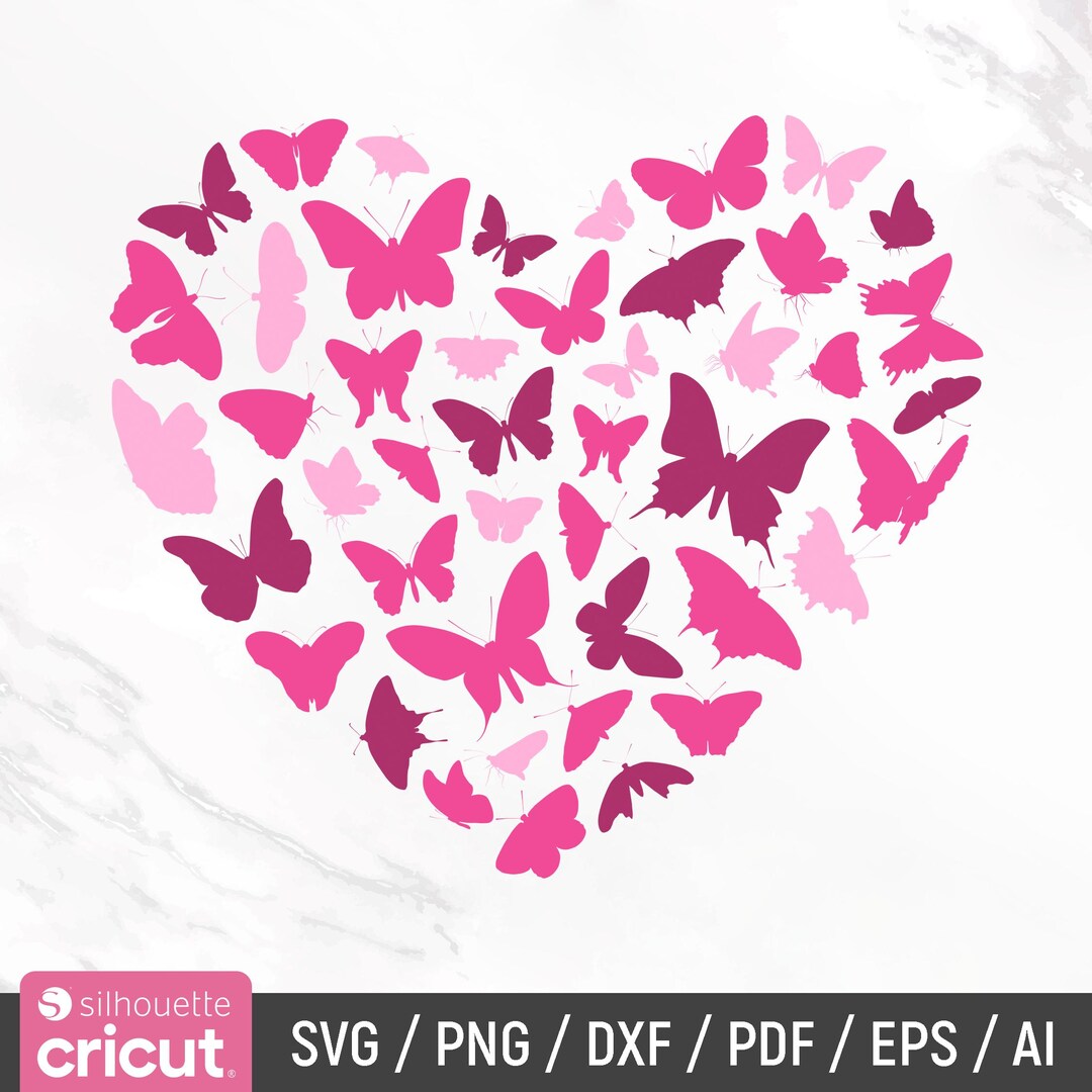 Butterfly Heart Svg, Butterfly Love Svg, Valentine's Day Svg, Love Svg ...
