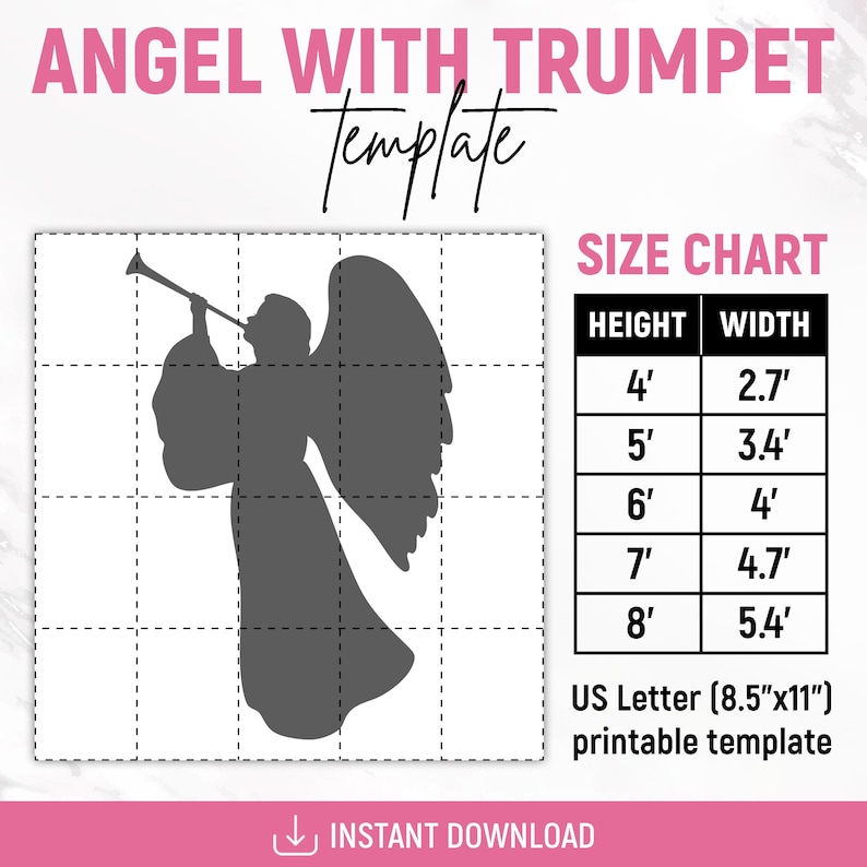 Angel With Trumpet Template, Christmas Scene Lawn Decor, Outdoor ...