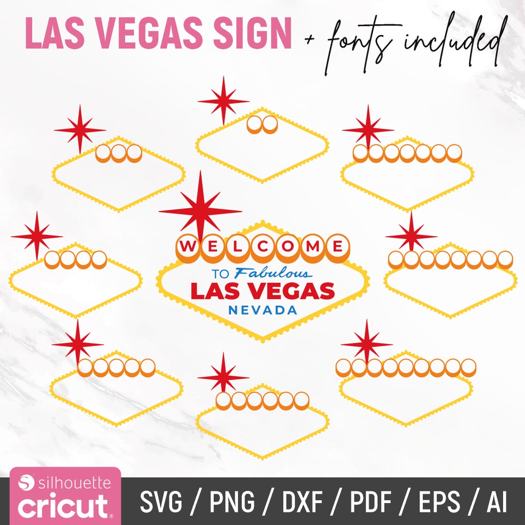 Las Vegas Sign Svg, BUNDLE, Las Vegas Svg, Cut Files, Transparent ...